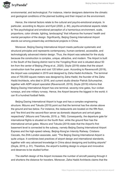 Beijing Daxing International Airport 3588 Words Essay Example