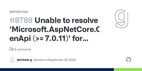 Unable To Resolve Microsoftaspnetcoreop Enapi 7011 For Net7