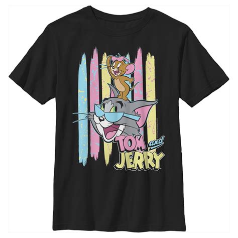Boys Tom And Jerry Pastel Duo Graphic Tee Black Large