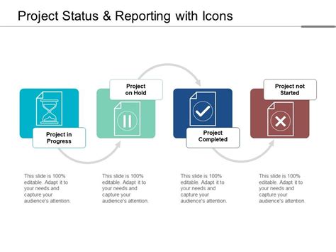 Project Status And Reporting With Icons Ppt PowerPoint Presentation Layouts Vector