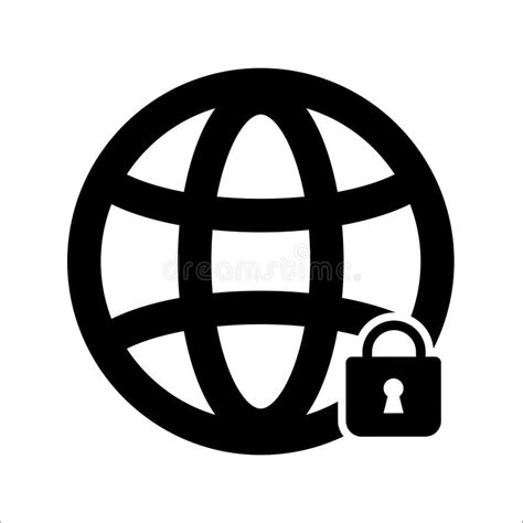 Black Planet With Padlock Web Information Global Protection Technology