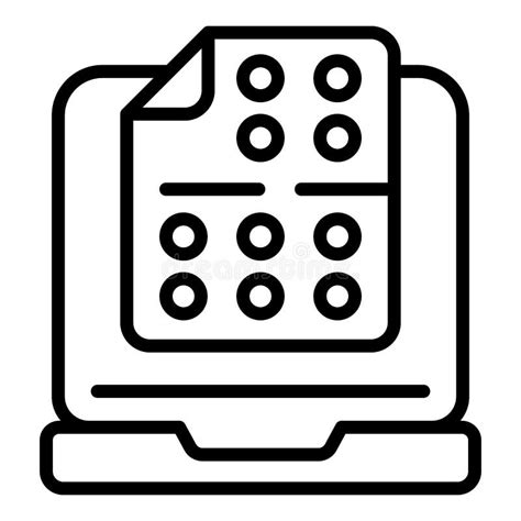 Online Exam Icon Outline Vector Digital Test Stock Vector