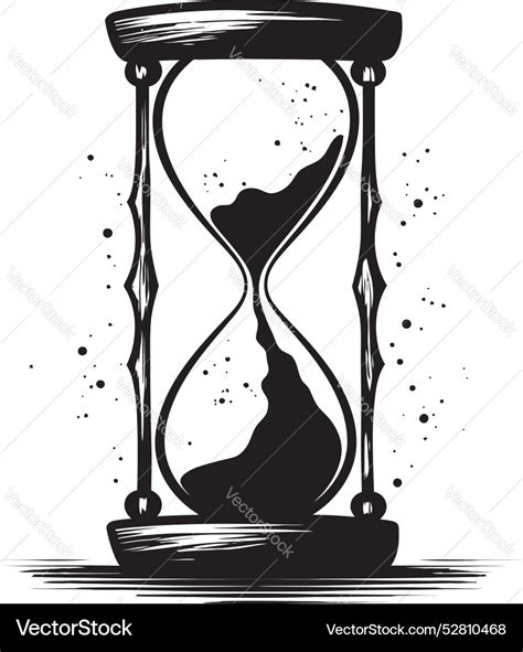 Eternal Flow Hourglass Logo Emblem Inked Vector Image