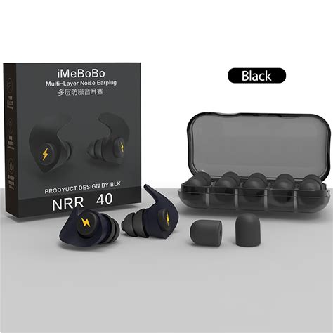 JM Ear Plugs Sleep Silicone Black Soundproof Tapones Oido Ruido Noise