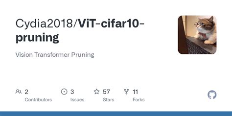 GitHub Cydia2018 ViT Cifar10 Pruning Vision Transformer Pruning