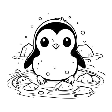 Premium Vector Penguin In The Water Vector Illustration Of A Cartoon Penguin