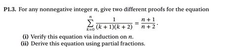 Solved For Any Nonnegative Integer N Give Two Chegg