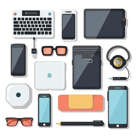 Premium Vector A Collection Of Electronic Devices Including A