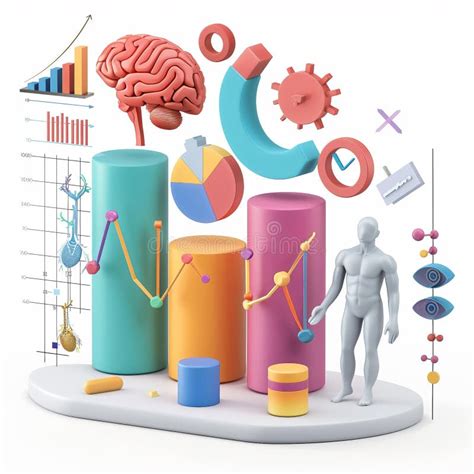 3d Render Icon 3d Bar Chart With Different Anatomy Sections Like Bones Or Muscles Icon 3d