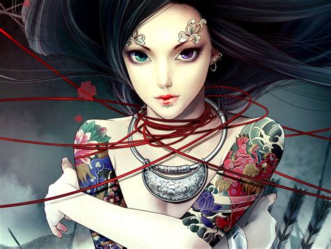 Anime Girl Tattoo Wallpapers Wallpaper Cave