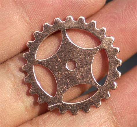 Copper 25mm Gear Cog Blanks Cutout For Enameling Stamping Texturing 6