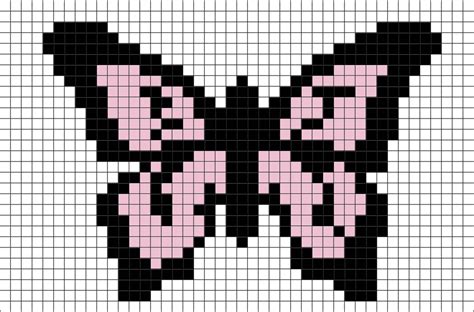 Butterfly Pixel Art Easy Pixel Art Pixel Art Pattern Minecraft Pixel Art