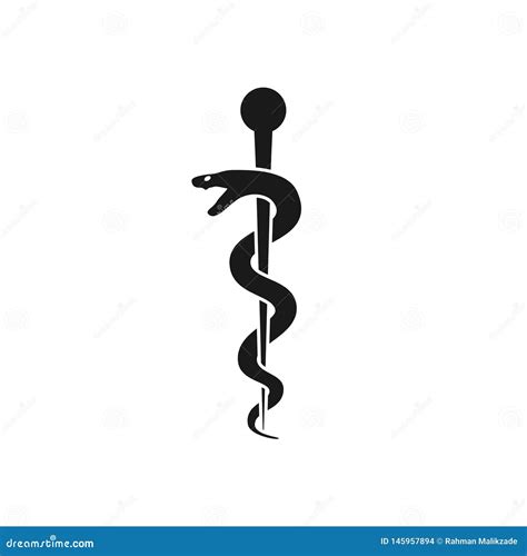 Caduceus Health Symbol Asclepius Wand Icon Black Color Caduceus Black
