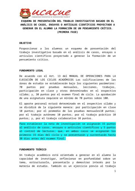 DOCX Esquema de presentación del trabajo investigativo basado en el