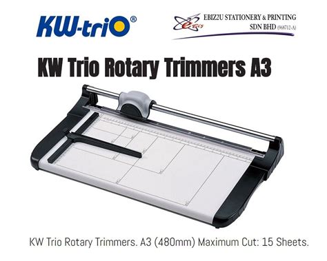 KW-Trio 3919 Heavy Duty Rotary Trimmer -A3 15 sheets (Paper Cutter ...
