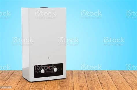 가정용 가스 보일러 나무 판자의 온수기 3d 렌더링 간헐천에 대한 스톡 사진 및 기타 이미지 간헐천 보일러 스토리지 탱크
