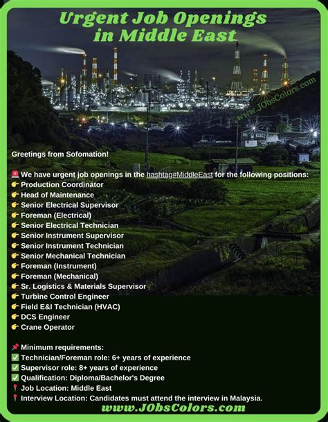 Oil Gas Field Jobs On Linkedin Urgent Job Openings In Middle East 🚨 We
