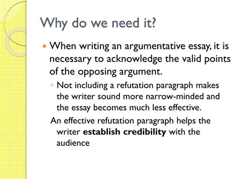 Ppt Writing The Refutation Opposing Paragraph Powerpoint Presentation Id 1935424