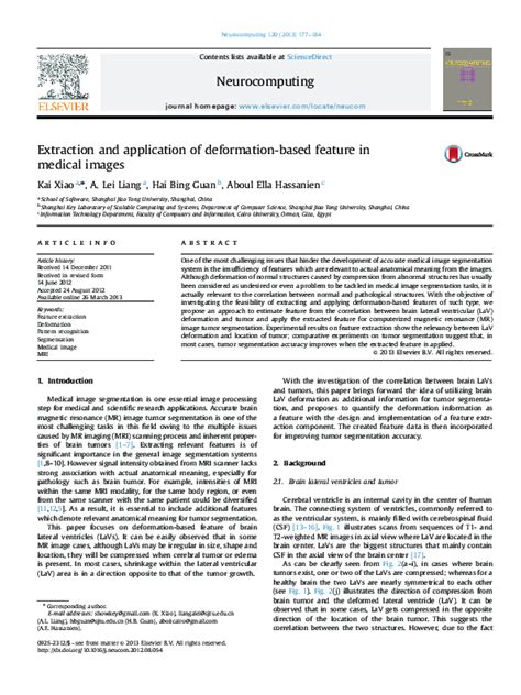 Pdf Extraction And Application Of Deformation Based Feature In Medical Images
