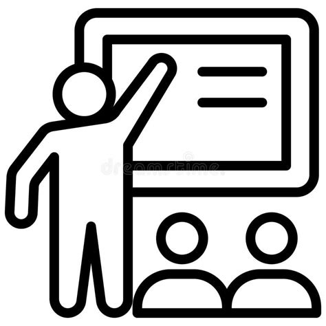 Lecture Vector Line Icon School And Education Icon Stock Vector Illustration Of Chalkboard