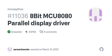 8bit Mcu8080 Parallel Display Driver · Micropython · Discussion 11036
