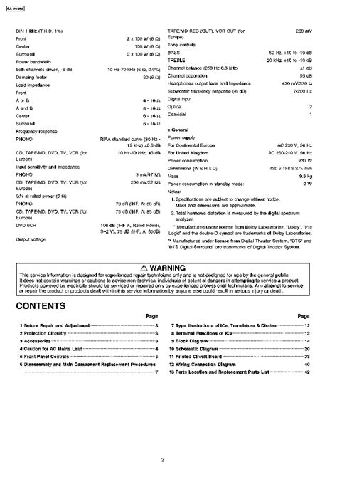 Technics Sa Dx950 Service Manual Download Schematics Eeprom Repair
