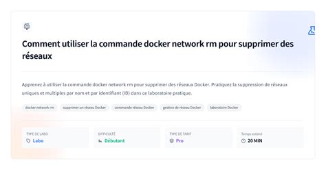 Comment Utiliser La Commande Docker Network Rm Pour Supprimer Des Réseaux Labex