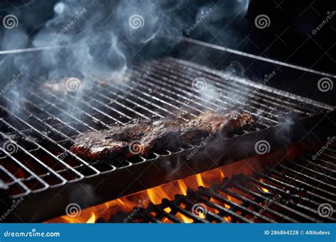 Grill Grate With Smoke Rising Empty And Clean Stock Illustration