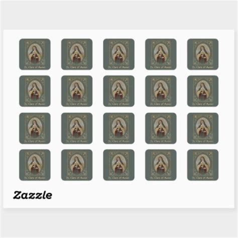 St Clare Of Assisi Square Sticker Zazzle