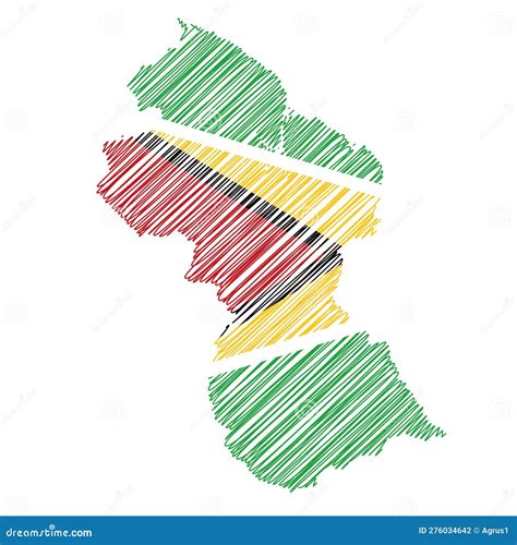 Guyana Map Design Blue Circle White Background With Guyana Flag Vector