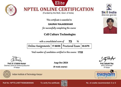 Gaurav Rajasekhar On Linkedin Cellculture Cellbiology Nptel