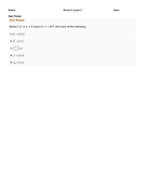 Guided Notes Lesson 51 Part 2 Operations On Functions By Counting