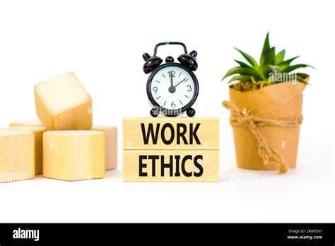 Work Ethics Symbol Concept Words Work Ethics On Beautiful Wooden Block Beautiful White Table