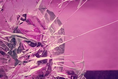 Premium Photo Broken Pink Glass Sealed With Tape Background