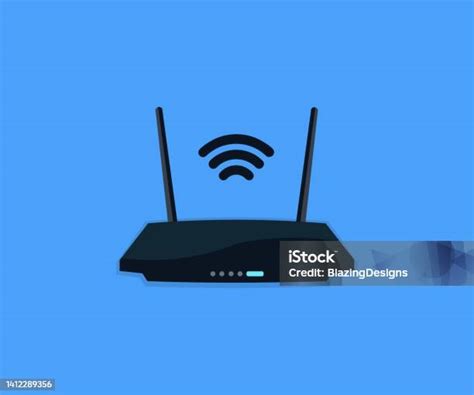 두 개의 안테나가있는 네트워크 Wifi 라우터 광대역 와이파이 무선 인터넷 신호 인터넷 연결 비즈니스 개념 벡터 디자인 및