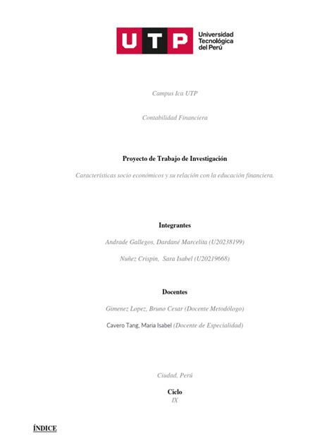 Avance De Proyecto Final 2 Descargar Gratis Pdf Educación