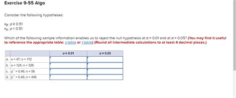 Solved Consider the following hypotheses Hθ p0 51HA p