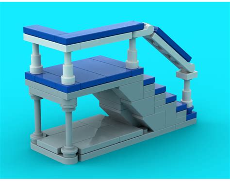 Lego Moc Stairs With A Platform By Mshenn Rebrickable Build With Lego