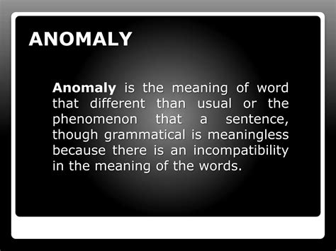 Anomaly Metaphor And Idiom Pptx