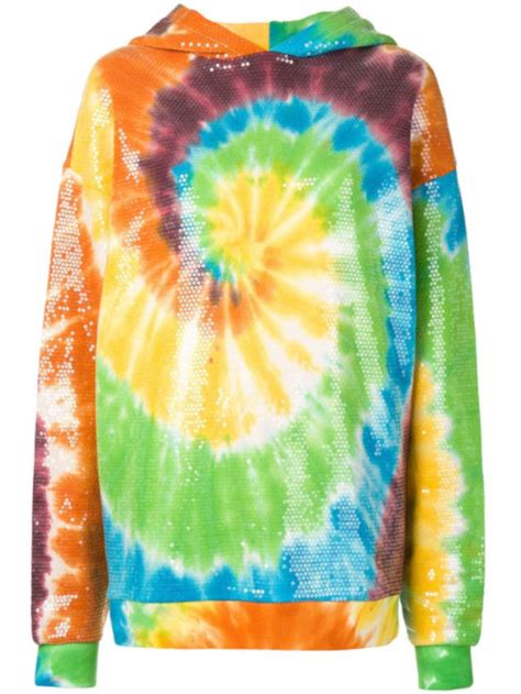 R13 Rainbow Tie Dye Sequin Hoodie Inc Style