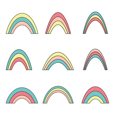 Ilustração De Desenho Vetorial Arco íris Isolada No Fundo Branco