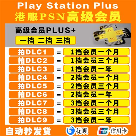 Ps5会员港服ps Plus会员升级高级一档二档三档激活码月卡psv Ps3 Ps4 Psn港版年费季卡一个月3个月一年卡充值 虎窝淘