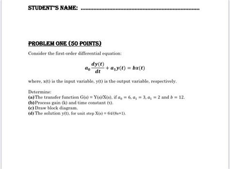 Solved Consider The First Order Differential Equation Chegg