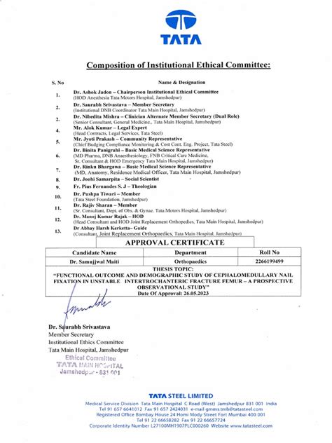 Thesis Protocol Approvement Certificate Pdf