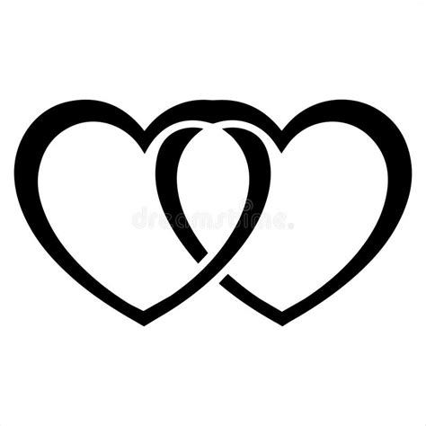 Linked Hearts A Symbol Of Love Commitment And Devotion Tattoo Stock