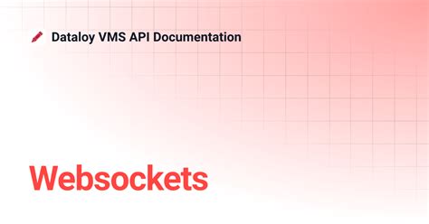 Websockets Dataloy Vms Api Documentation