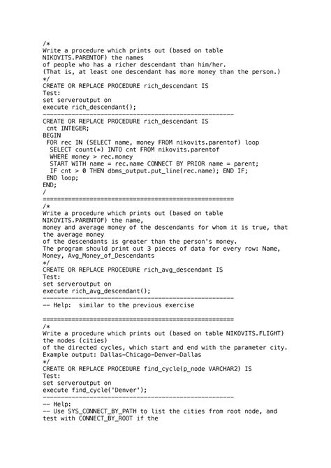 Db2 Practice 0 Sol Exercises And Solutions Recap For Databases 2 Write A Procedure Which