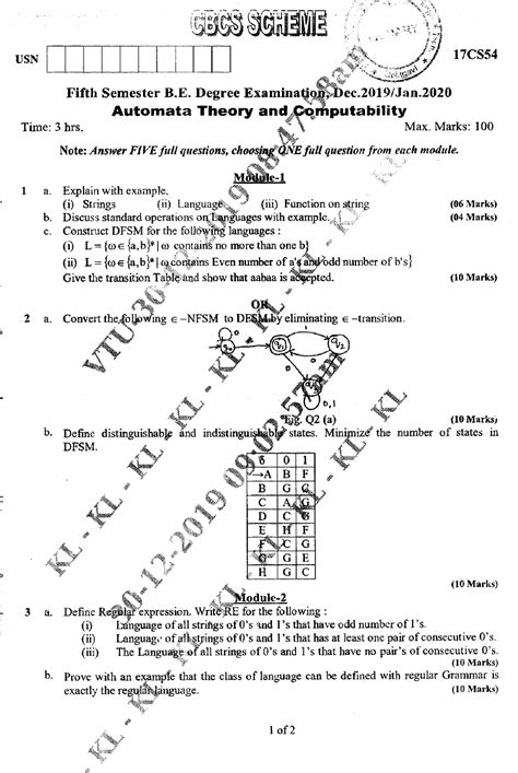 visvesvaraya technological university b e computer science cbcs