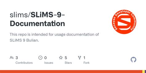 Github Slims Slims 9 Documentation This Repo Is Intended For Usage