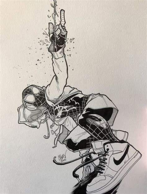 Spider Man Mile Morales By Chris Johnson Spiderman Drawing